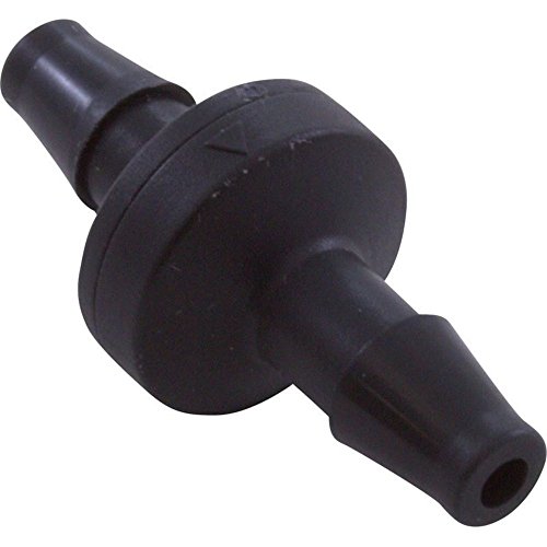 Check Valve, Ozone, AquaSunOzone, 1/4" Barb Kynar, Black