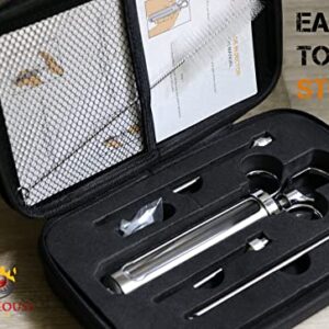 Meat Injectors for Smoking - Stainless Steel Marinade Injector Kit with Case and Window for BBQ, Grilling - 3 Syringe Needles for Injection of Flavor, Sauce - Food Injector for Turkey, Beef, Brisket