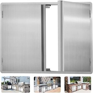 outdoor kitchen doors 17” w x 24”h 304 stainless steel bbq access door vertical outdoor kitchen cabinets double door for outdoor kitchen grilling station and bbq island