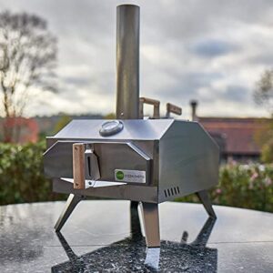 Outi Portable Outdoor Pizza Oven – Portable Oven – Multifuel Outdoor Pizza Oven – Stainless steel with Built In Thermometer – Pellets, Wood or Charcoal