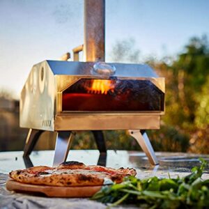 Outi Portable Outdoor Pizza Oven – Portable Oven – Multifuel Outdoor Pizza Oven – Stainless steel with Built In Thermometer – Pellets, Wood or Charcoal