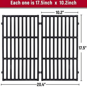 X Home Grill Grates Replacement for Weber Spirit E-210 S-210, Spirit 200 Series (Front-mounted Control) Gas Grill Replacement Parts, Cast Iron, 17.5 x 10.2 Inch, 2-Pack