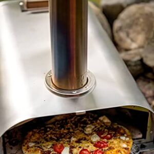 Outdoor Wood Fired Pizza Oven, Portable Wood Pellet Home-Made Pizza Maker with 12" Square Pizza Stone