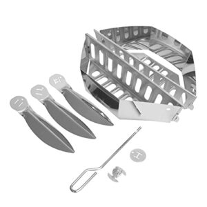 charcoal basket briquet holders/ash catcher and one-touch cleaning system accessories for 22-1/2″ weber kettle grill,replacement parts for weber charcoal, master touch series grills,stainless steel