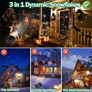 Christmas Snowflake Projector Lights Outdoor with Remote Control, Christmas Projector Lights Outdoor/Indoor Ip65 Waterproof, Christmas Snowflake Projector Lights Outdoor Gifts for Holiday, Xmas, Party