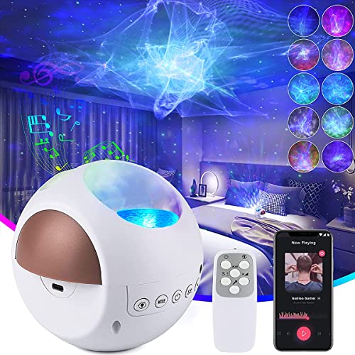 Star Projector, 4 in 1 Galaxy Projector with 3D Northern Lights, Nebula, Green Stars & Remote Control, Star Projector Galaxy Light,Gift for Kids/Birthdays/Christmas/Halloween(White)