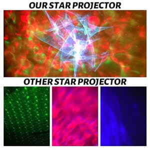 Star Projector, 4 in 1 Galaxy Projector with 3D Northern Lights, Nebula, Green Stars & Remote Control, Star Projector Galaxy Light,Gift for Kids/Birthdays/Christmas/Halloween(White)