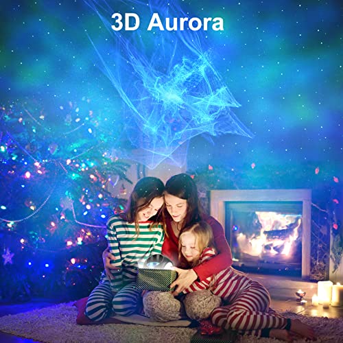 Star Projector, 4 in 1 Galaxy Projector with 3D Northern Lights, Nebula, Green Stars & Remote Control, Star Projector Galaxy Light,Gift for Kids/Birthdays/Christmas/Halloween(White)