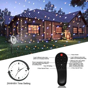 Star Projector, Syslux Star Night Light for Kids, Holiday Projector Outdoor with 4 Modes and Remote Control Waterproof Christmas Lights for Bedroom Party Wedding Landscape Halloween Xmas Decorations