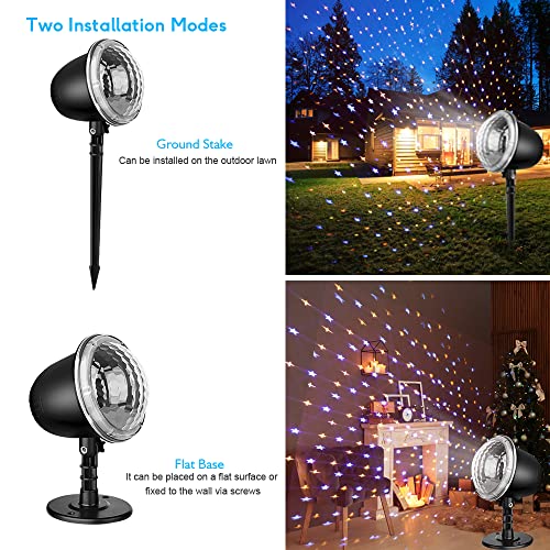 Star Projector, Syslux Star Night Light for Kids, Holiday Projector Outdoor with 4 Modes and Remote Control Waterproof Christmas Lights for Bedroom Party Wedding Landscape Halloween Xmas Decorations