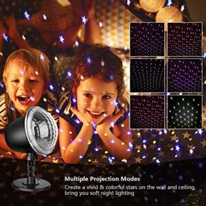 Star Projector, Syslux Star Night Light for Kids, Holiday Projector Outdoor with 4 Modes and Remote Control Waterproof Christmas Lights for Bedroom Party Wedding Landscape Halloween Xmas Decorations