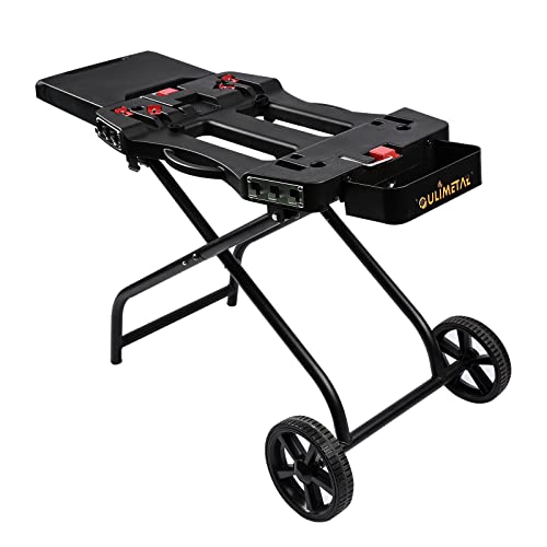 QuliMetal Portable Grill Cart for Weber Q1000, Q2000 Series Gas Grills and Blackstone 17” 22” Table Top Griddles, Portable Griddle Stand