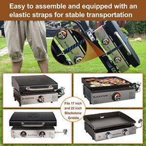 QuliMetal Portable Grill Cart for Weber Q1000, Q2000 Series Gas Grills and Blackstone 17” 22” Table Top Griddles, Portable Griddle Stand