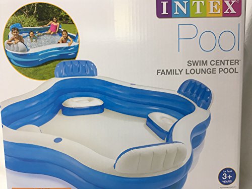 Family Swimming Pool, Inflatable Large Swim Center with 4 Built-in Seats for Children Adults, Thick Kiddie Paddling Pool for Summer Party Supply