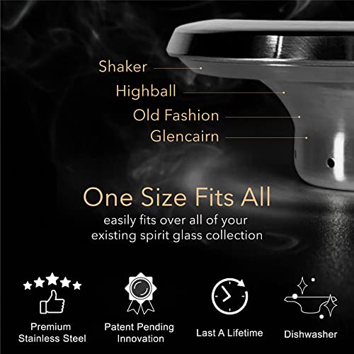 Hazey Old Fashioned Cocktail Smoker Kit with Luxury Gift Box, 4 Flavors USA Natural Wood Chips - Stainless-steel Design Infuse Pure Aroma. Whiskey Gifts for him/Father/Husband/Father's Day/Christmas. (Dishwasher Safe)