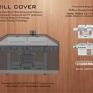 Cloakman Premium Heavy-Duty Series Pit Boss Memphis Ultimate Grill Cover and Smoke Hollow PS9900-SY18 DG1100S 4in1 Combo Grill Cover GC7000