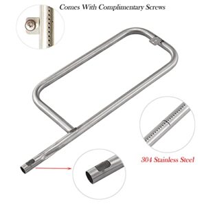 SUONA 41862 20.5 Inch 304SS Grill Burner Tube with Screw for Weber Q200, Q220, Q2000, Q2200 Grill Parts for Weber Q Series 396000 396001 396002 566002 53060001 54060001 60041 1-Pack BR-41