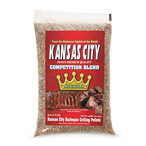 Papa's Premium Quality Hardwood Pellets for Grilling and Smoking Meat, Poultry, and Seafood, Kansas City Blend, 40 Pound Bag