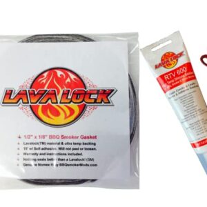 LavaLock® Self Stick PRO Pack: 1/2" x 1/8" Grey Compatible with Nomex BBQ Smoker Gasket w/RTV Charcoal Grill Seal