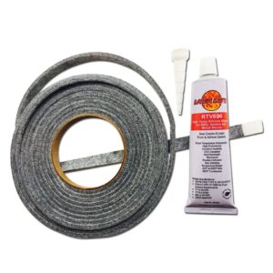 LavaLock® Self Stick PRO Pack: 1/2" x 1/8" Grey Compatible with Nomex BBQ Smoker Gasket w/RTV Charcoal Grill Seal