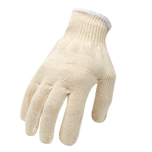 EBLAELEL Safety gloves white cotton bbq heat liners grilling work glove men cooking women knitted cotton Pack of 12