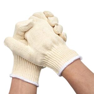 EBLAELEL Safety gloves white cotton bbq heat liners grilling work glove men cooking women knitted cotton Pack of 12