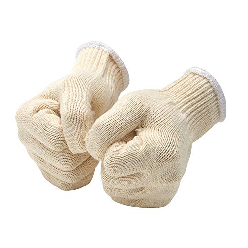 EBLAELEL Safety gloves white cotton bbq heat liners grilling work glove men cooking women knitted cotton Pack of 12