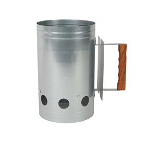 mr. bar-b-q galvanized charcoal chimney starter. easy & safe fire starter without lighter fluid