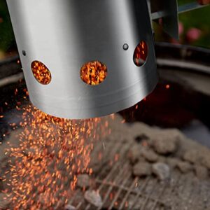 Mr. Bar-B-Q Galvanized Charcoal Chimney Starter. Easy & Safe Fire Starter Without Lighter Fluid