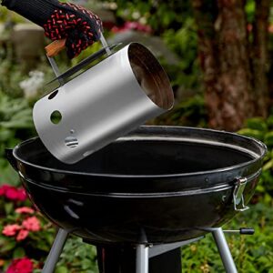 Mr. Bar-B-Q Galvanized Charcoal Chimney Starter. Easy & Safe Fire Starter Without Lighter Fluid