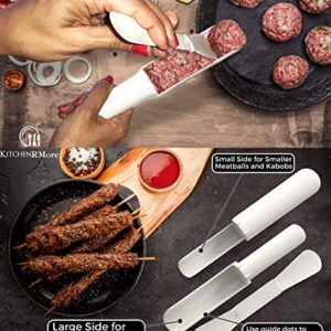 Kitchen RMore Double Burger Press + Kabob Maker + Meatball Shaper + 40 Patty Paper + Recipe EBook | Non-Stick Aluminum Hamburger Press Patty Maker for Perfect Meat Patties, Beyond Burger