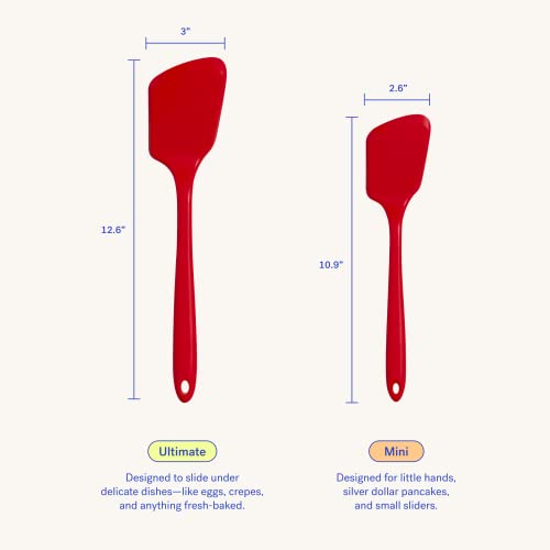 GIR: Get It Right Premium Silicone Spatula Turner | Heat-Resistant up to 550°F | Nonstick Large Pancake Flipper, Egg Spatula, Kitchen Spatula | Ultimate - 13 IN, Red