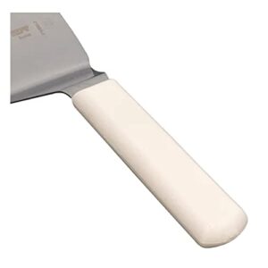 Dexter Stainless Steel Perforated Turner with White Polypropylene Handle - 8"L Blade