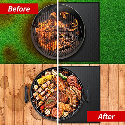 MAGORUI Fire Pit Mat (48 X 60in), Fireproof Mat for Grill, Stove, BBQ, Heat Resistant Fireproof Ember Mat, Fire-Resistant Grill Mat for Patio, Lawn, Suitable for Indoor and Outdoor Activities, Black