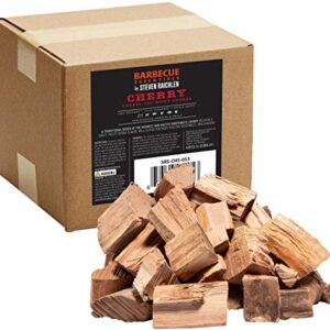 Steven Raichlen's Project Smoke Smoking Wood Chunks (Cherry)  - 5 Pound Bag Kiln Dried BBQ Large Cut Chips- All Natural Barbecue Smoker Chunks- 420 cu. in. (0.006m³) (May Receive in a Bag or Box)