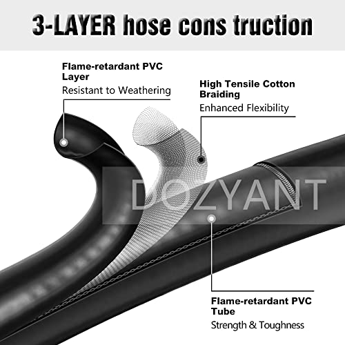 DOZYANT 12 Feet Propane Quick Connect Extension Hose with Propane Elbow Adapter Convertion Fitting for Blackstone 17 Inch or 22 Inch Griddle, Connect to RV Trailer with Quick-Connect Kit