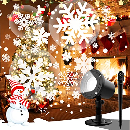 New 2023 Christmas Snowflake Projector Lights,Indoor Outdoor Waterproof LED Snowfall Projection Lamp for Christmas Theme Party, Holiday, Halloween, Home Birthday Party and Garden Xmas Decoration