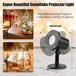 New 2023 Christmas Snowflake Projector Lights,Indoor Outdoor Waterproof LED Snowfall Projection Lamp for Christmas Theme Party, Holiday, Halloween, Home Birthday Party and Garden Xmas Decoration