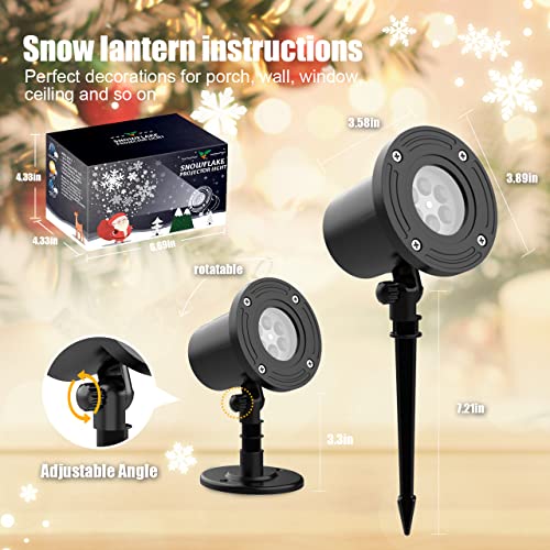 New 2023 Christmas Snowflake Projector Lights,Indoor Outdoor Waterproof LED Snowfall Projection Lamp for Christmas Theme Party, Holiday, Halloween, Home Birthday Party and Garden Xmas Decoration