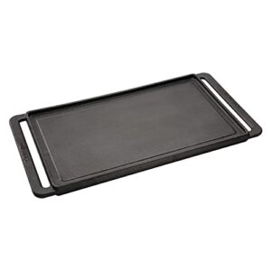 cuisinart ccp-2000 reversible cast iron grill & griddle cookware plate, ribbed grill & smooth flat top griddle, black