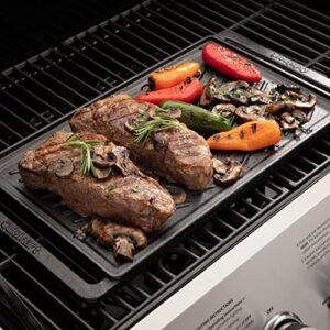 Cuisinart CCP-2000 Reversible Cast Iron Grill & Griddle Cookware Plate, Ribbed Grill & Smooth Flat Top Griddle, Black