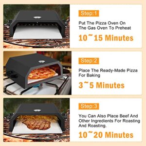 LIVOSA Outdoor Pizza Oven, 12" Pizza Stone - Portable Gas Pizza Oven For Backyard Camping Scenes Ect, Stainless Steel Pizza Grill Built-in Thermometer(18.3''L x 17.4”W x 18.11''H)