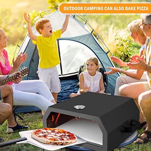 LIVOSA Outdoor Pizza Oven, 12" Pizza Stone - Portable Gas Pizza Oven For Backyard Camping Scenes Ect, Stainless Steel Pizza Grill Built-in Thermometer(18.3''L x 17.4”W x 18.11''H)