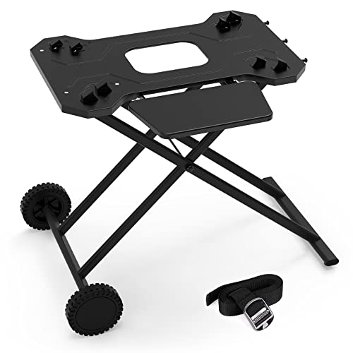 Stanbroil Portable Grill Cart for Weber Q Series Gas Grills, Upgraded Outdoor Grill Stand with Hooks and Folding Shelf, Comes in One Piece, Stable and Heavy Duty