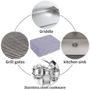 Grill Griddle Cleaning Kit 7 Piece, 4 Griddle Cleaning Pads with One Holder, 2 Grill Cleaning Brick Block,Griddle Cleaning Accessories, Grill Gleaning Tools