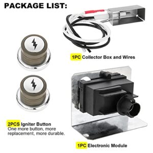 Hicello 91360 Electronic Ignitor Kit Replacement for Weber Spirit E-310, E-320 200, E-210, Spirit 300 Gas Grills, and More, with 2PCS Electronic Igniter Module