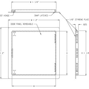 Acudor - Z90606SCWH - PA-3000 Series (PA0609) 6x9 Flush Non-Rated Plastic Access Door