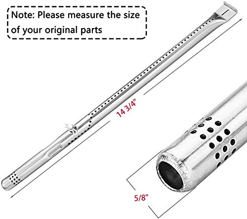 BBQ-Element Gril Burner Tube Replacment Parts for Charbroil 463344015, 463343015, 463344116, 463242715. Stainless Steel Pipe Tube for Charbroil 463242515, 463242716, 463433016, 463633316.(4 Pack)