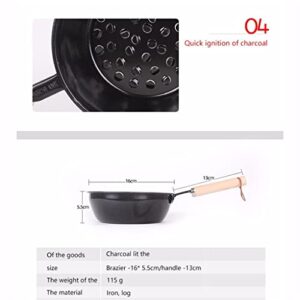 IULJH Chimney Charcoal Starter Pot Barbeque BBQ Grill with Wood Handle Portable Charcoal Brazier