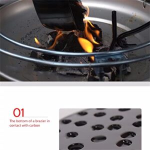 IULJH Chimney Charcoal Starter Pot Barbeque BBQ Grill with Wood Handle Portable Charcoal Brazier